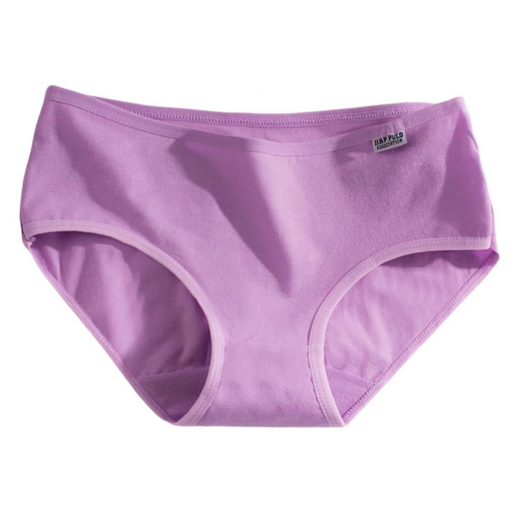 Mid-Waist Briefs,Candy Color Underpanties,Elastic Waist Panties,Women ...