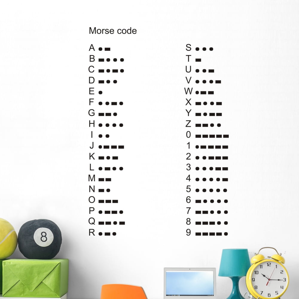 Morse Code Wall Decal by Wallmonkeys Peel and Stick Graphic (48 in H x ...