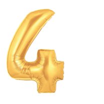 40-Inch Giant Gold Foil Balloons, Shiny Mylar, Number 7, Metallic Gold ...