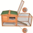60" Chicken Coop Outdoor Wooden Rabbit Hutch Poultry Cage with Run ...