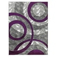 GLORY RUGS Area Rug Modern 4x6 Purple Circles Geometry Soft Hand Carved ...