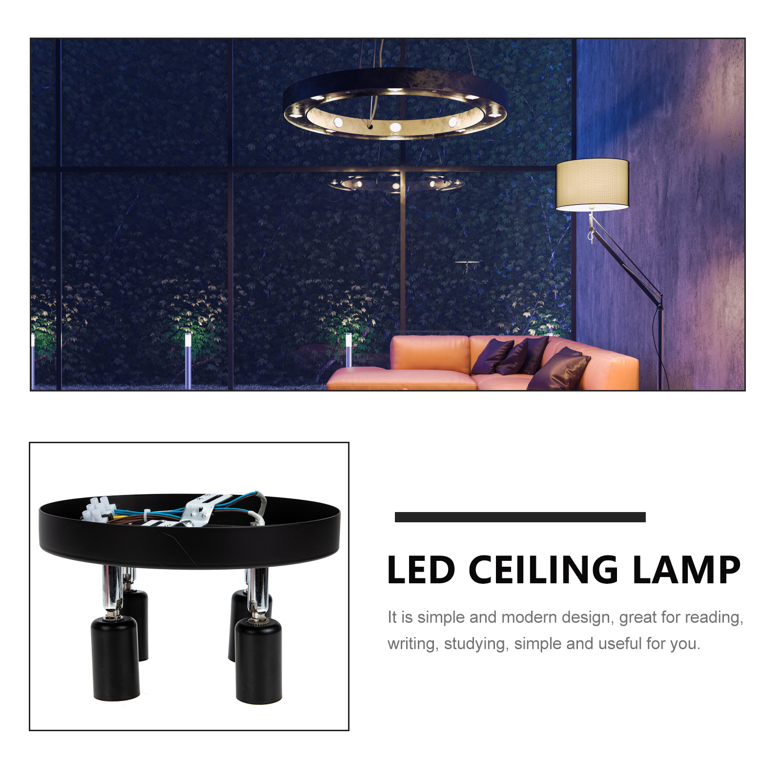 Ceiling Lamp LED Modern Ceiling Lamp 4-heads Simple Ceiling Light ...