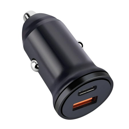 Universal Pd20w Fast Car Charger Usb+type-c Dual Ports Adapter Socket ...