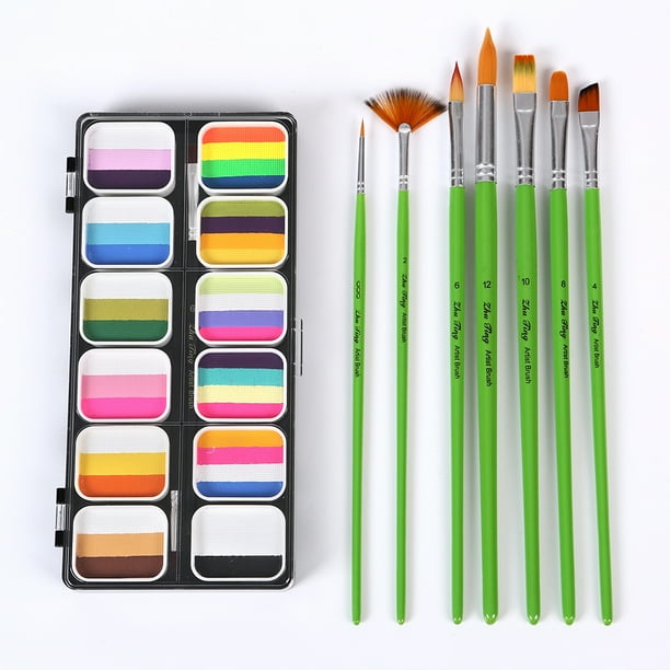 Watercolor Paint Palette Set 12 Colors Set Professional Face Split ...
