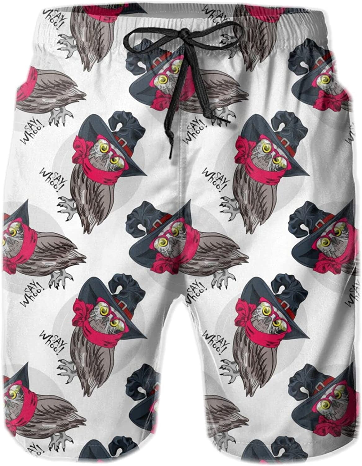 Men's Owl Mage Swim Trunks Quick Dry Swim Shorts Stylish Beach Board ...