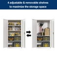 GAEANET 71'' Locking Metal Storage Cabinet, Removable Shelves, for ...