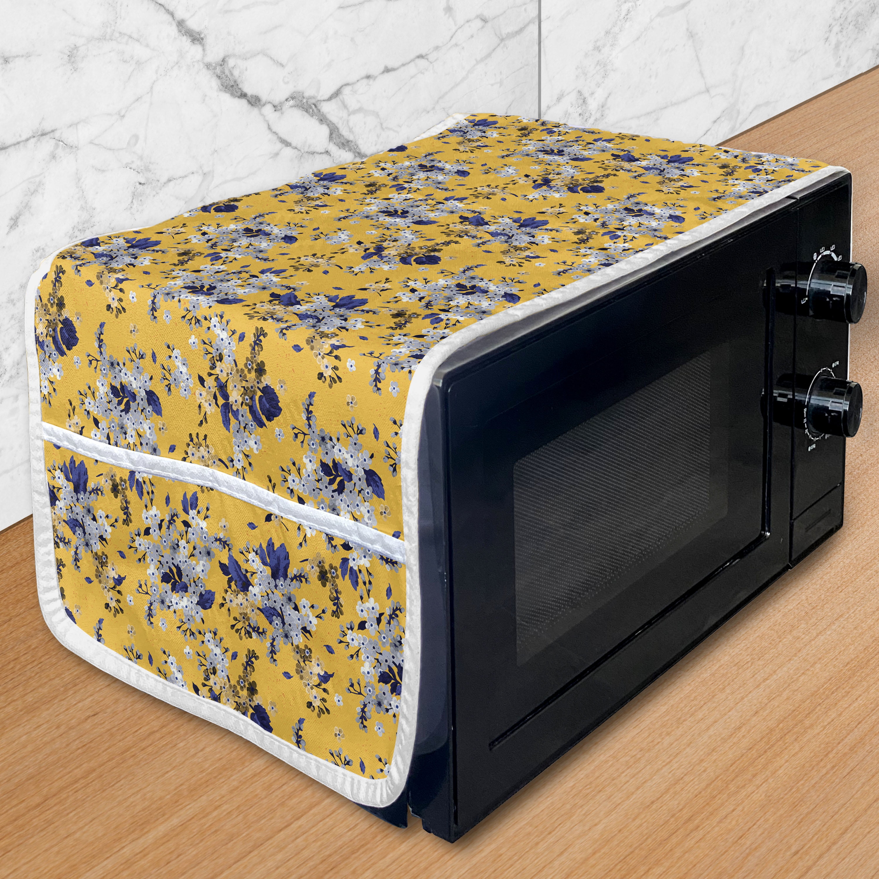 Vintage Botany Microwave Oven Cover, Continuous Botanical Floral ...