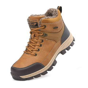 AM Shoes Mens Leather Cap Toe Lace Up Work Boot Shoes, Rust/Dark Brown ...