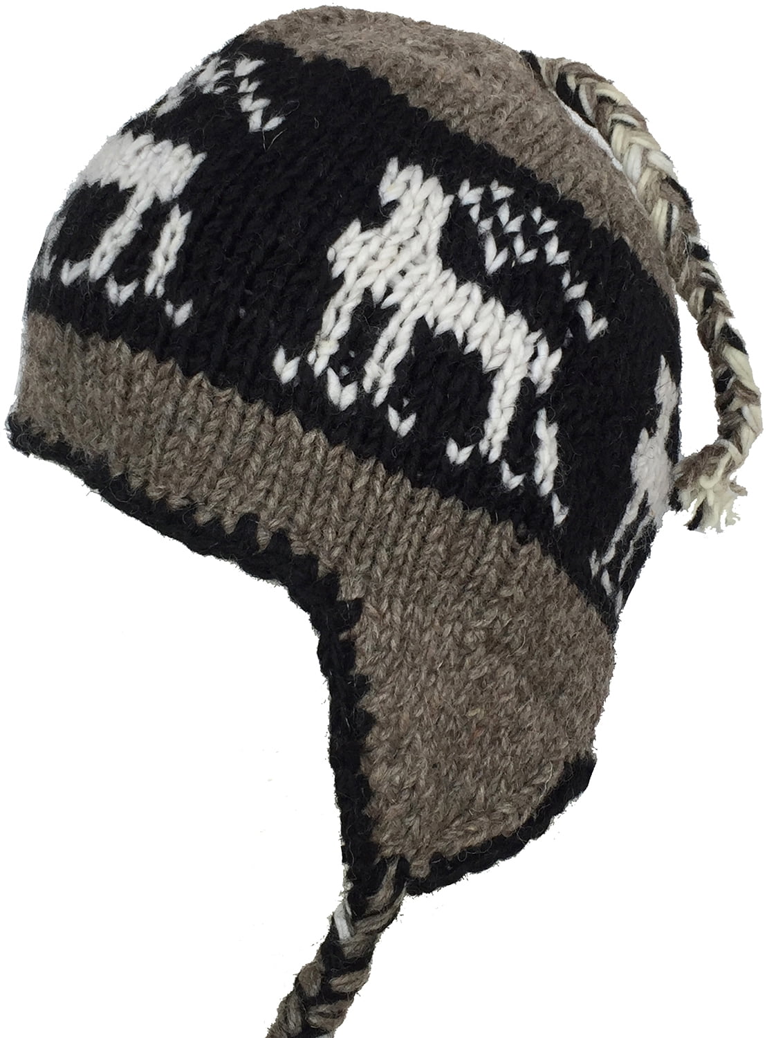 Wool Winter Chullo Beanie Fleece Lined Toque Cap Ear Flaps Sherpa ...