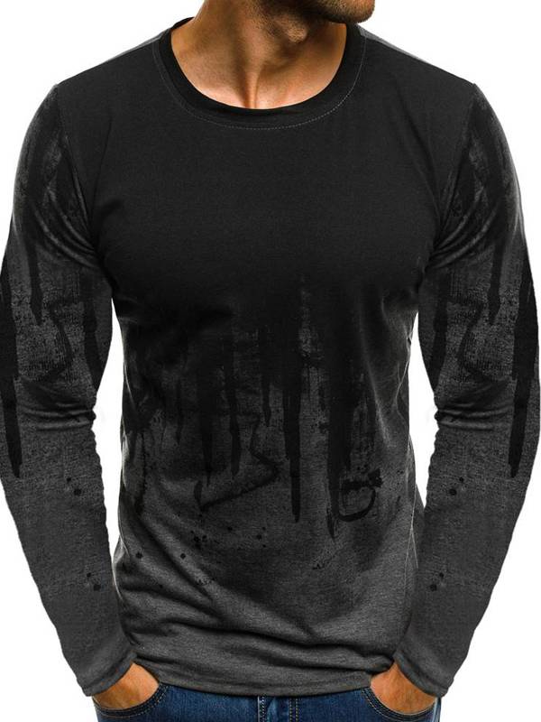 Justvh Mens Slim Fit O Neck Long Sleeve Muscle Tee T Shirt Casual Tops