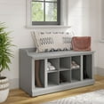 Woodland 40W Shoe Storage Bench with Shelves in Cape Cod Gray ...