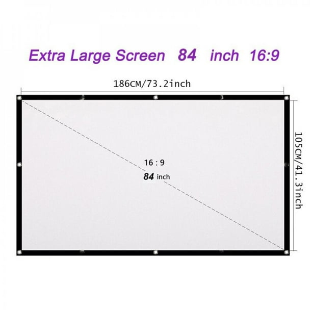 120 inch Projector Screen 4K, Portable Foldable Projector Screen 16:9 ...