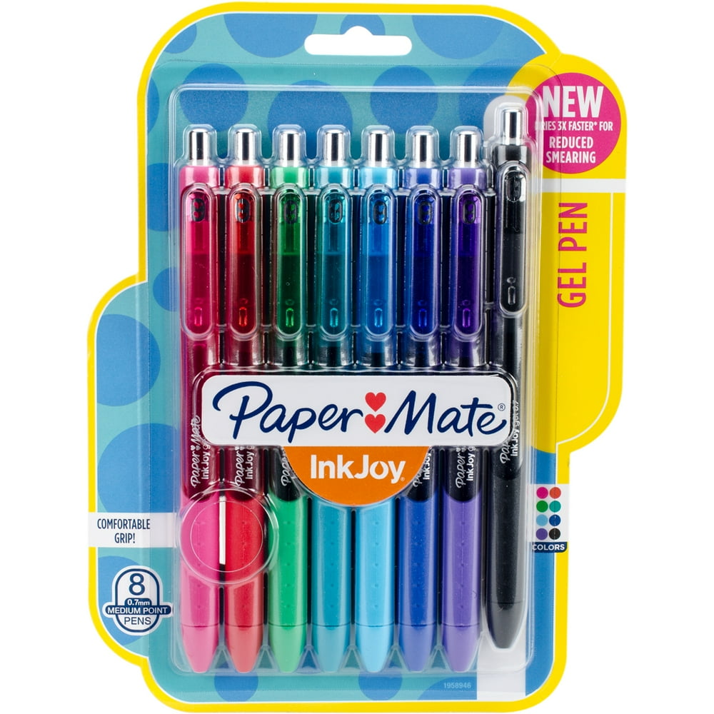 Paper Mate Inkjoy Gel Pens .7mm 8/Pkg-Assorted - Walmart.com - Walmart.com