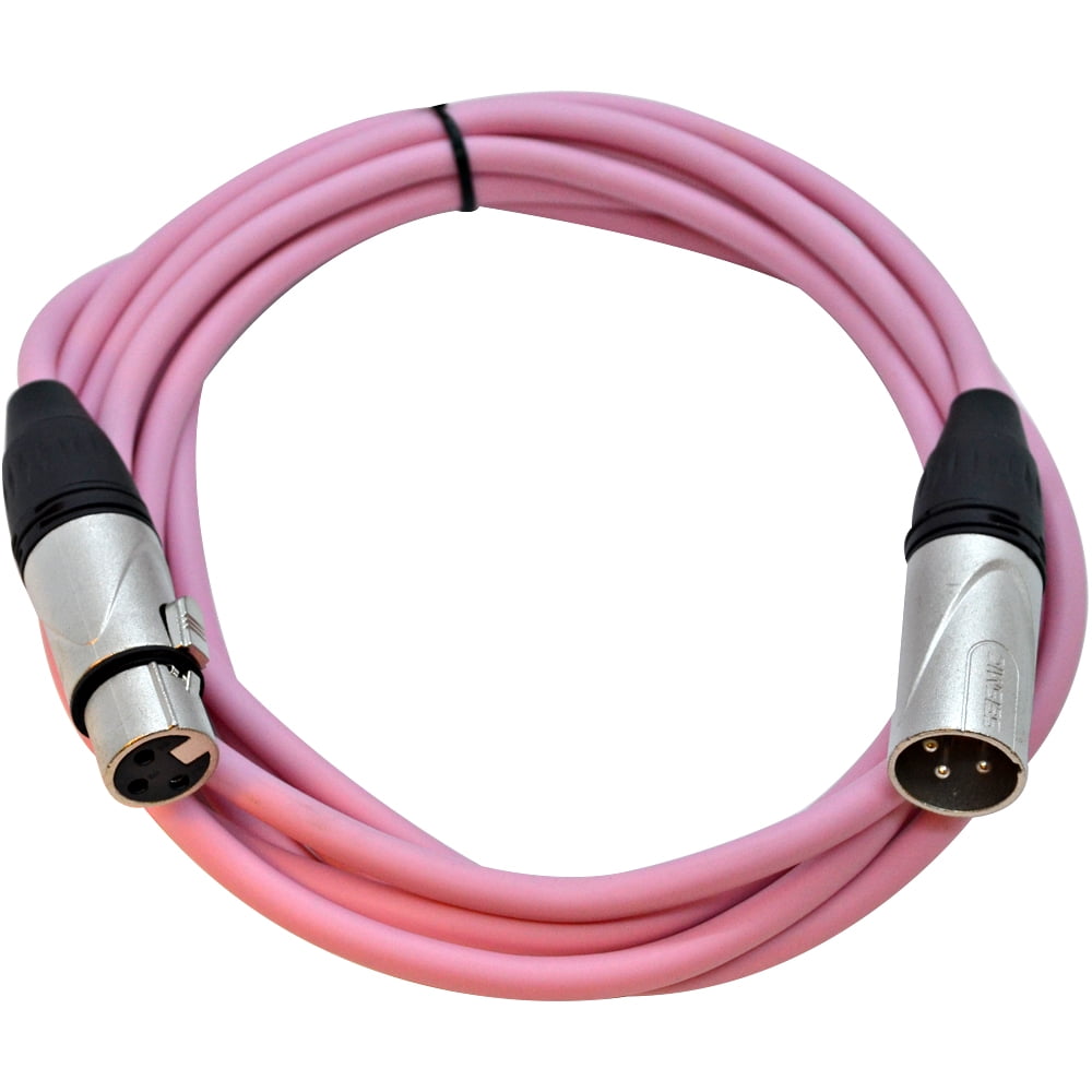 Seismic Audio 10 Foot Pink XLR Patch Cable Microphone Cord - 3 Pin XLR ...