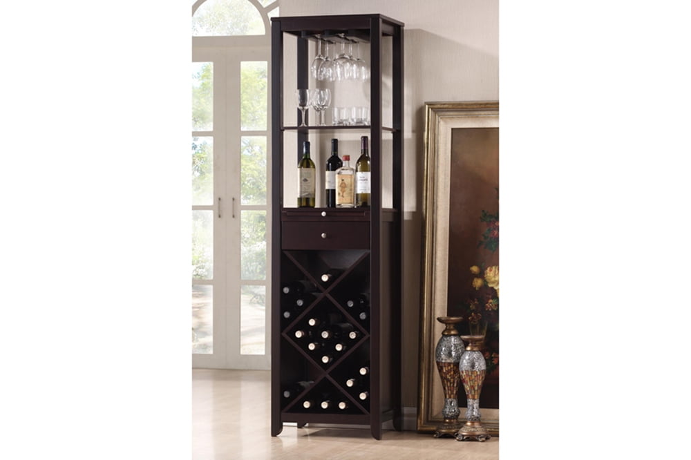 Skyline Decor Brown Wood Modern Wine Tower - Walmart.com