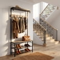Nordic Hygge 70.3 in. Industrial Hall Tree with Shoe Bench & Storage ...