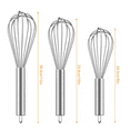 "ZOUYUE 3-Pack Stainless Steel Whisks for Cooking, Blending, Whisking ...