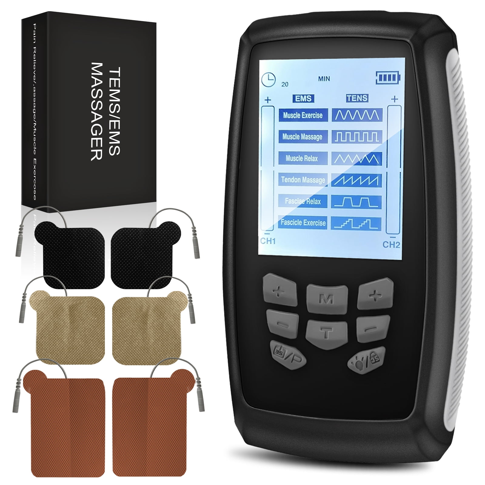 Dual Channel TENS Unit Muscle Stimulator with Infrared Therapy and ...