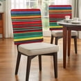 Boho Red Stripes Chair Back Covers, Colorful Mexico Blue Green Yellow ...