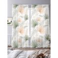 Boho Tropical Palm Chiffon Sheer Curtains 84 Inches Long Watercolor ...
