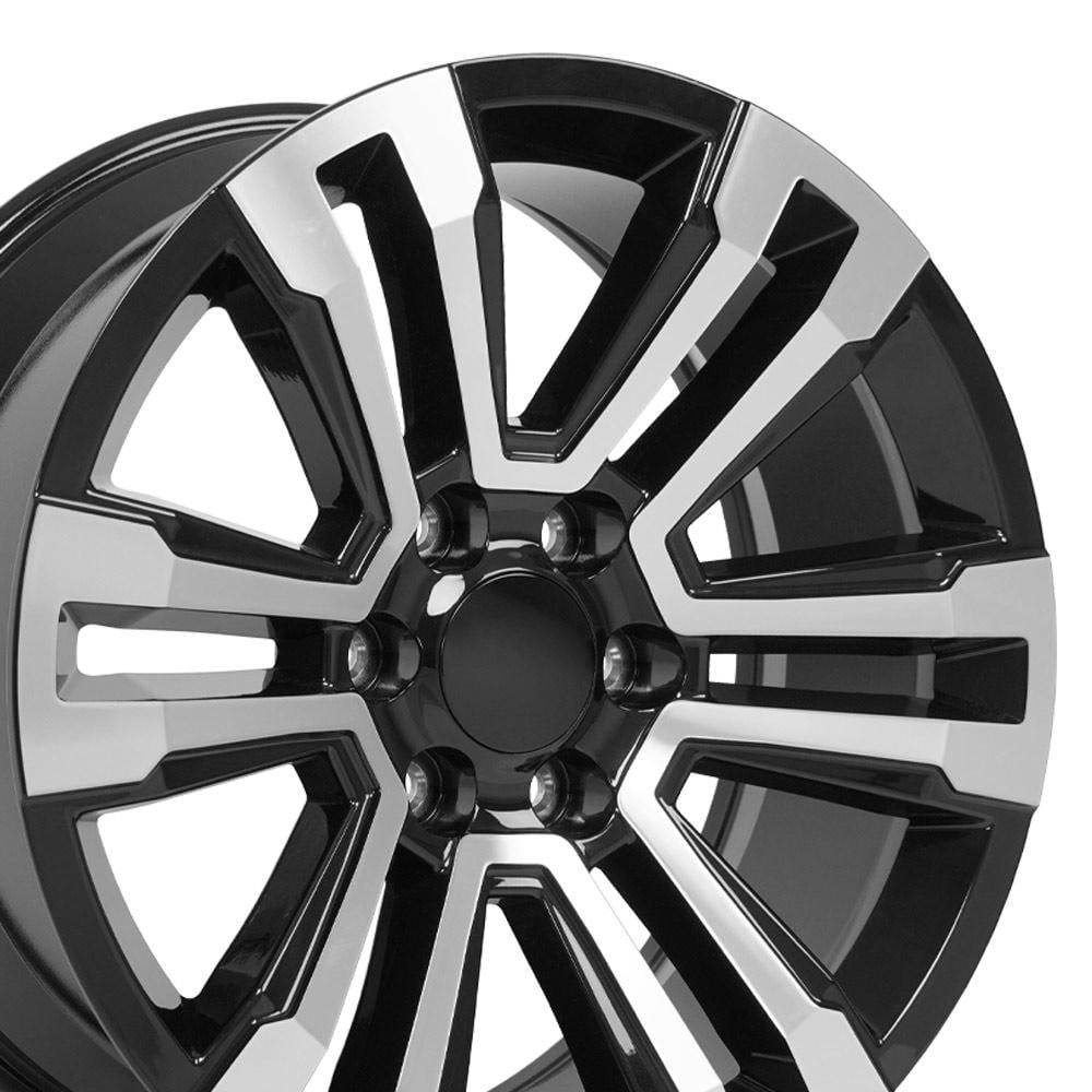 20" Replica Wheel CV44 Fits GMC Yukon Denali Black Machined 20x9 ...