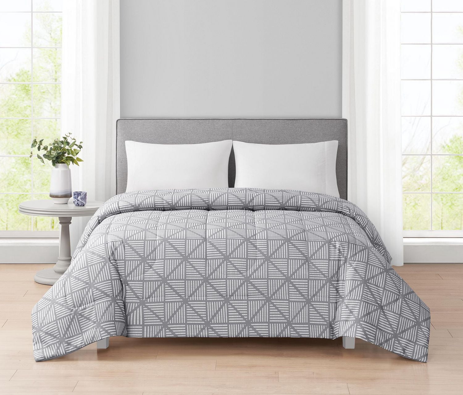 Mainstays Grey Geo Reversible Comforter - Walmart.ca