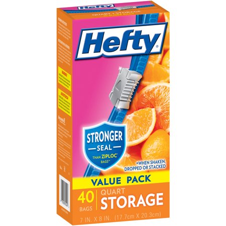Hefty OneZip Quart Size Value Pack Storage Bags, 40 ct - Walmart.com
