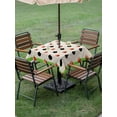 Childhood Red Fruit Square Outdoor Tablecloth with Umbrella Hole Green ...