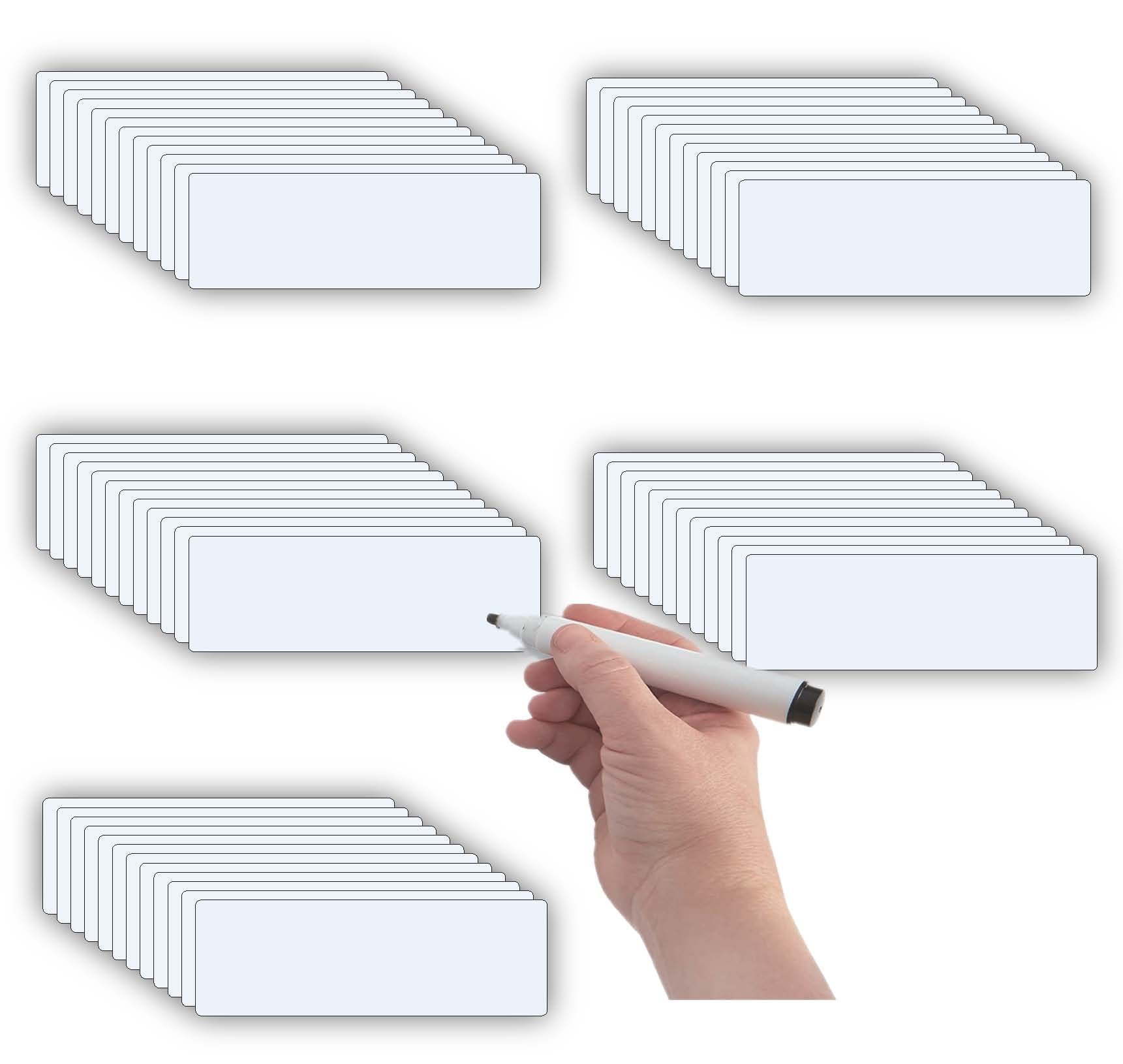 Magnetic Labels Dry Erase Name Tags 1x3"-60 Pieces,Write On Magnets for ...