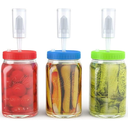 HTAIGUO 3 Pack 27 Ounce Wide Mouth Mason Jar with Fermentation Kit ...