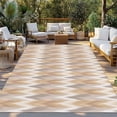 Abstract Ethnic Style Outdoor Rug, Boho Brown Southwest Group Non-Slip ...