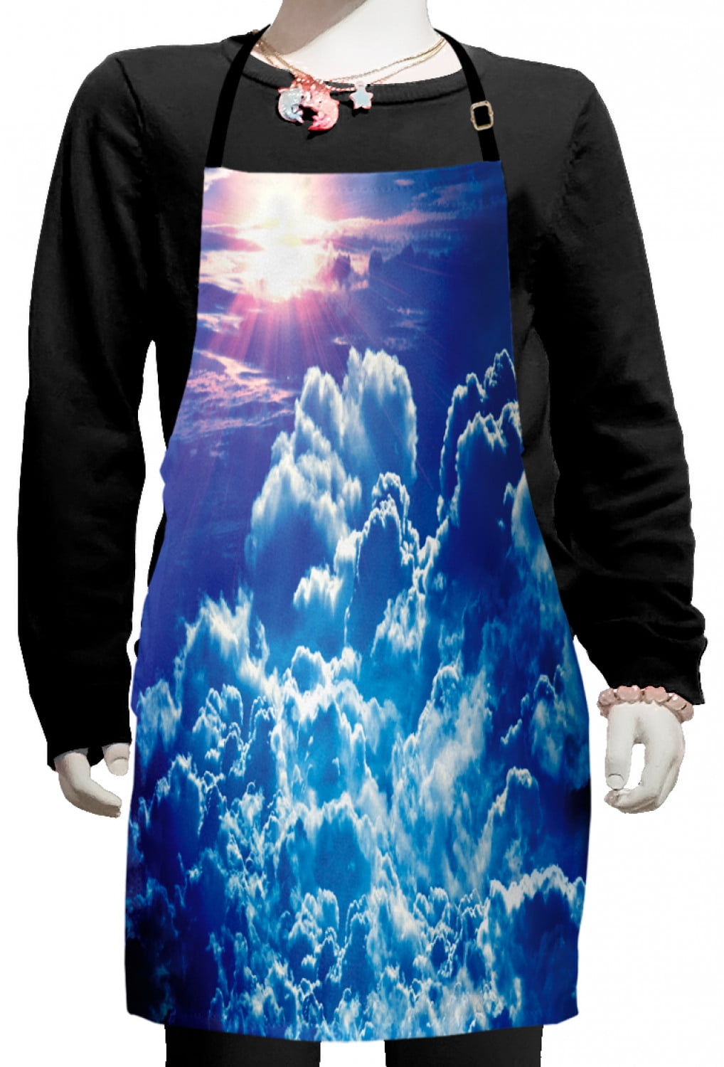 Blue Kids Apron, Heavenly Sky Scene Clouds and Purple Tone Sunset, Boys ...