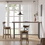 Linon Rae Backless Wood Counter Stool, 24" Seat Height, Walnut Finish ...