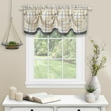 Simple Elegance Venezia Tuck Valance with Buttons - 58x14 - Grey ...