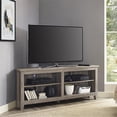 Pemberly Row Modern Wood Corner TV Stand for TVs up to 58" in Driftwood ...
