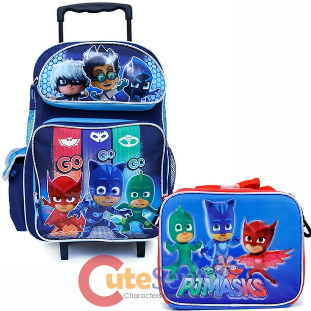 Licensed - PJ Masks Roller School Backpack Lunch 16" Large Bag 2pc Set ...