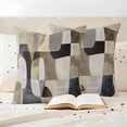 Black Brown Color Block Waterproof Throw Pillow Covers Set of 2 ...