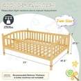 iPormis Twin Size Montessori Bed Frame with High Safety Rails, Solid ...