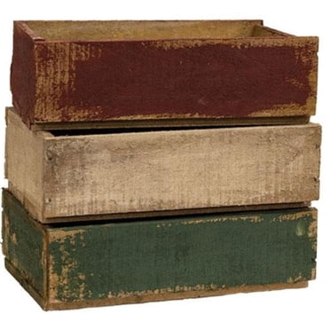 Vintage Wood Metal Box 4 Assorted - Walmart.com