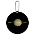 Planet Saturn with Rings Solar System Round Luggage ID Tag Card ...
