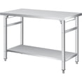 48x24 Commercial Stainless Steel Folding Table with Undershelf, Heavy ...