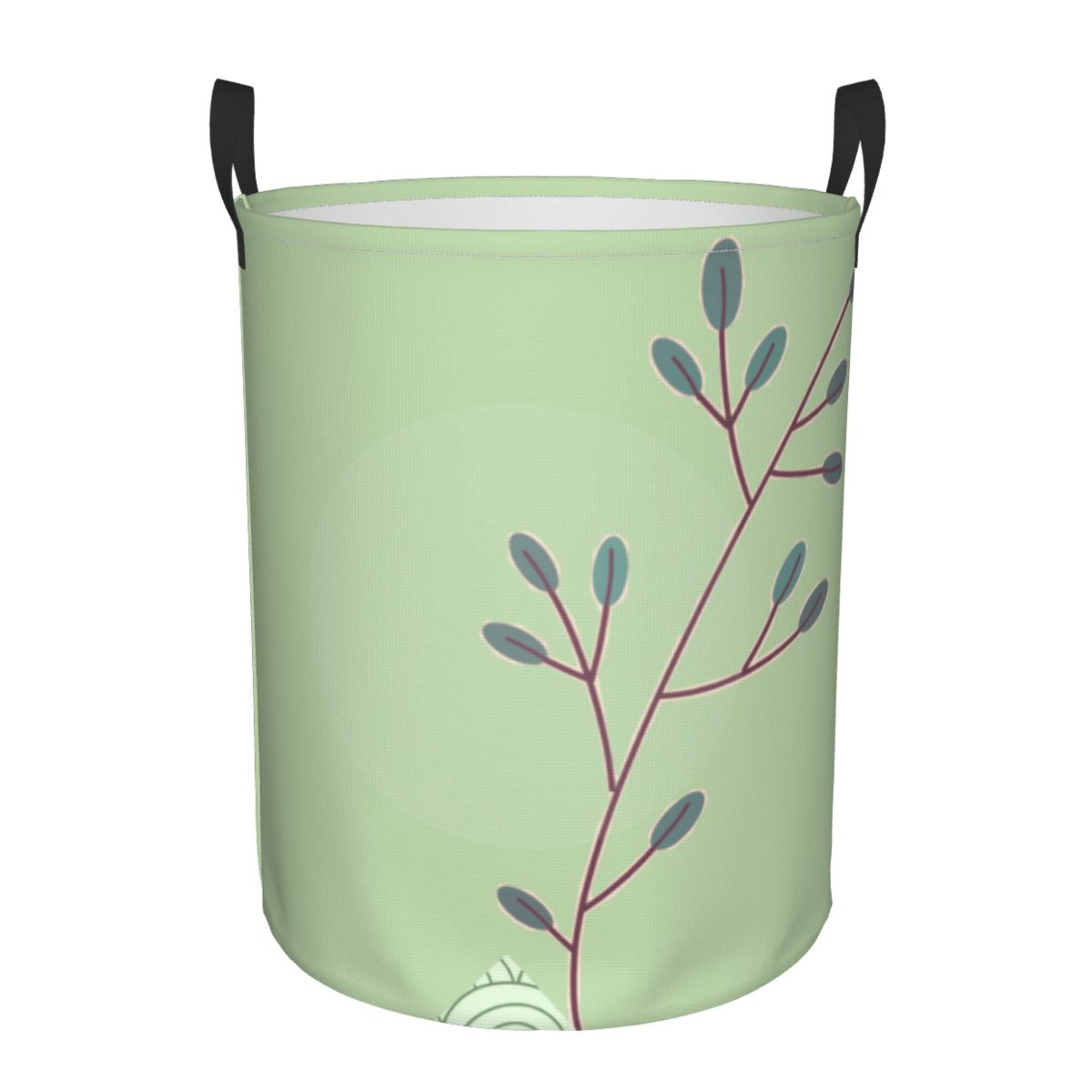 LNWH Laundry Basket, Green Spring Forest Pattern Foldable Laundry ...