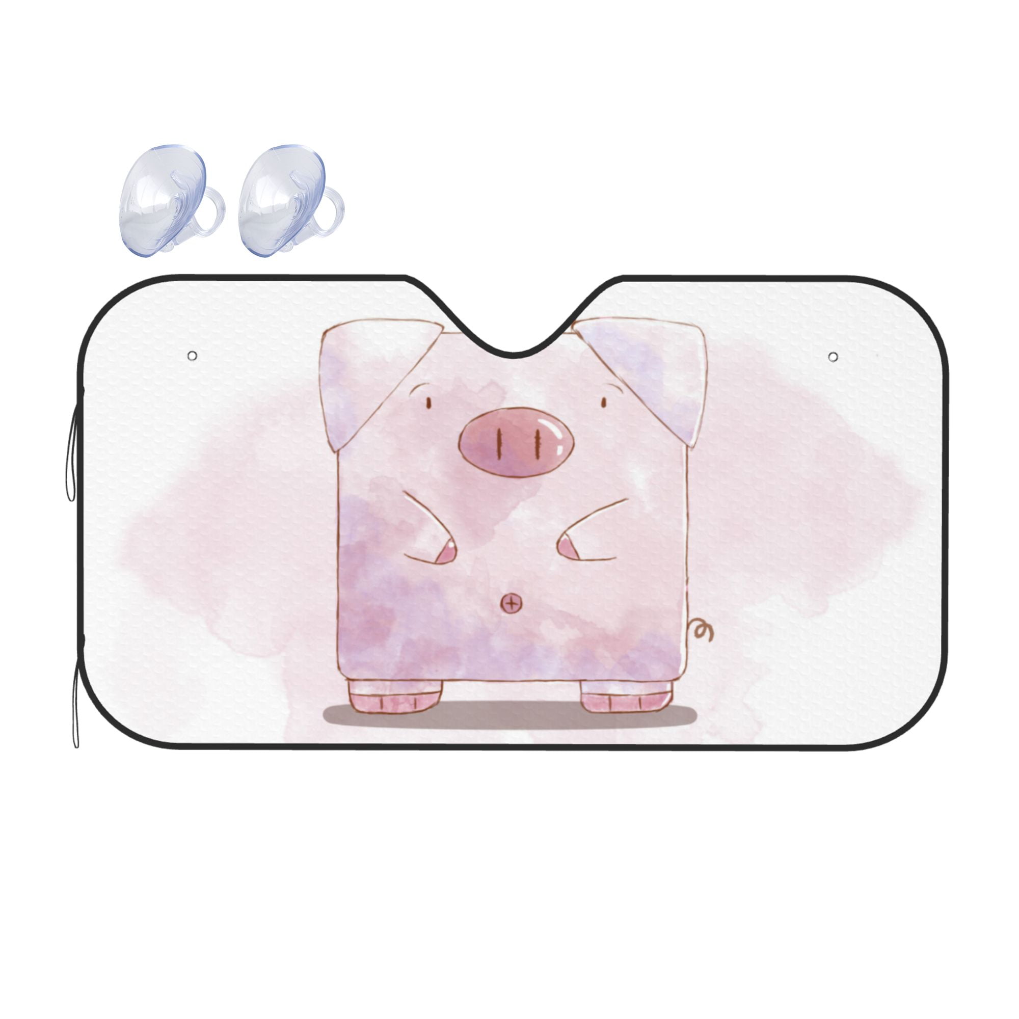 YFYANG Front Windshield Sun Shade, Cute Pink Cartoon Pig Foldable Car ...