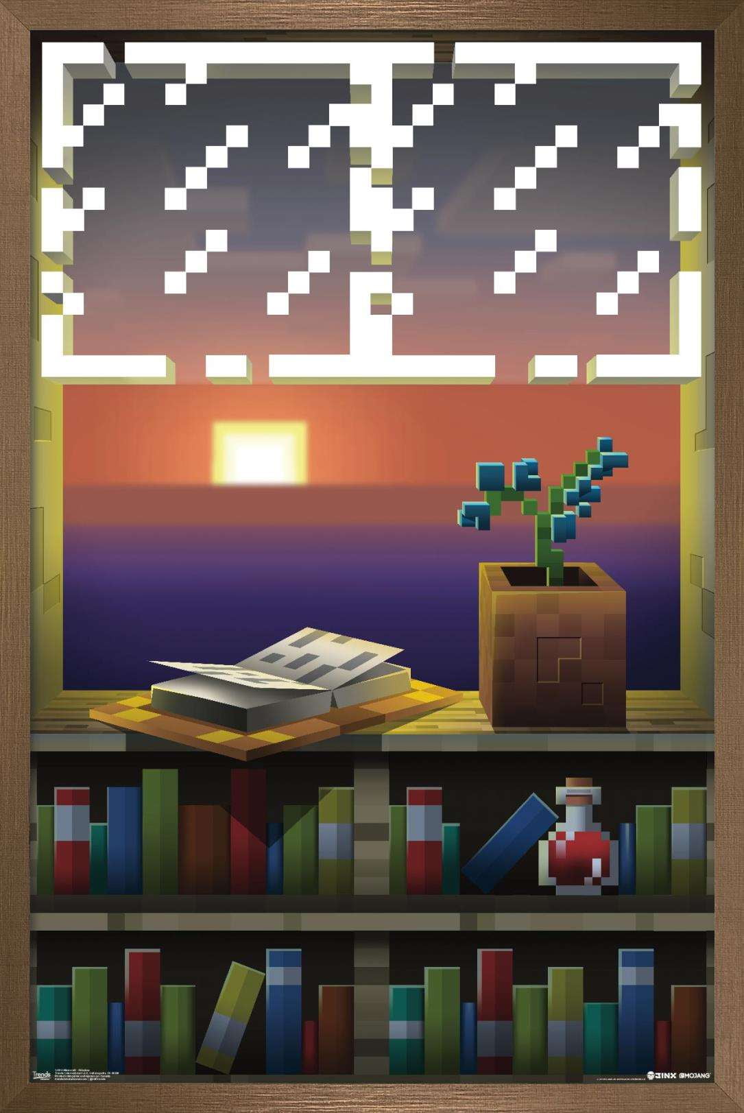 Minecraft - Window Wall Poster, 22.375" x 34", Framed - Walmart.com