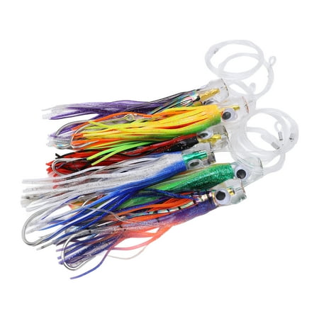 Fugacal 6pcs/set Artificial Bait Squid Octopus Skirts Acrylic Trolling ...