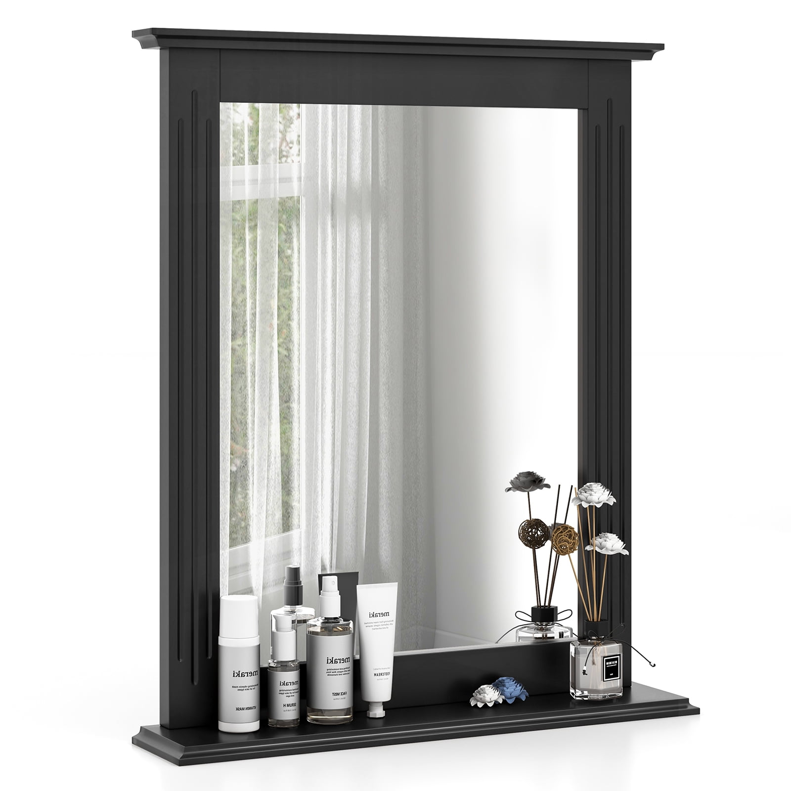 Click here for Gymax Bathroom Wall-Mounted Mirror W/ Shelf Vanity... prices
