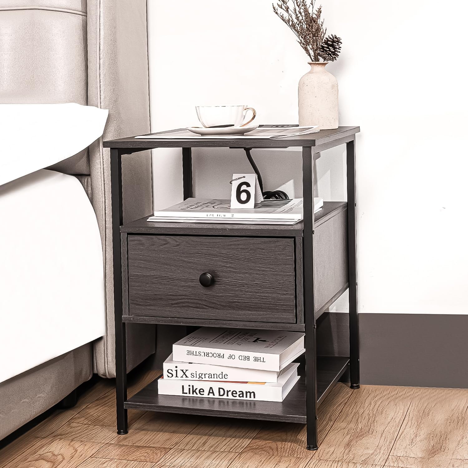 Click here for Qrinnovations Nightstand Bedside Table Drawers Wit... prices
