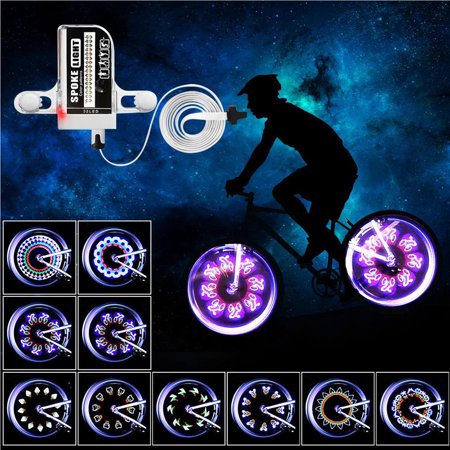 relayinert Bike Wheel Lights 32 LED Wheel Lights Waterproof Spoke ...