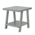 2-Tier Wood End Table with Lower Storage Shelf, Wide Angled Leg ...