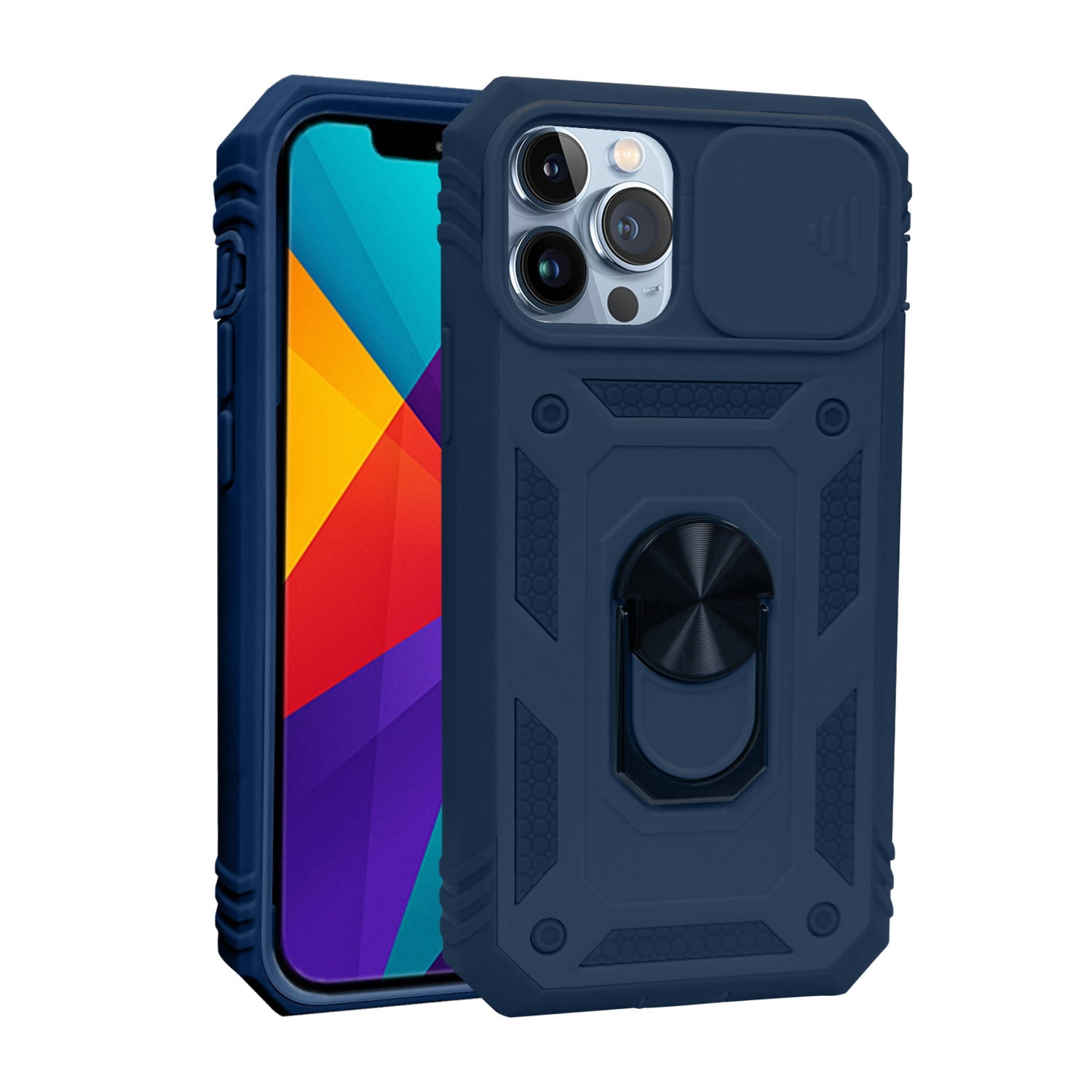 iPhone 12 Pro Max Case - Heavy-Duty, Ring Holder, Camera Cover ...